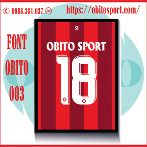 Mẫu Font Số Obito 16 Mới Nhất - Obito Sport - Áo Bóng Đá Cao Cấp