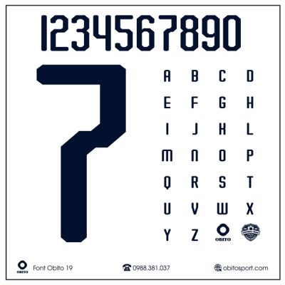 Mẫu Font Số Obito 19 Năm 2023 Đẹp - Obito Sport - Cửa Hàng Quần Áo Thể Thao